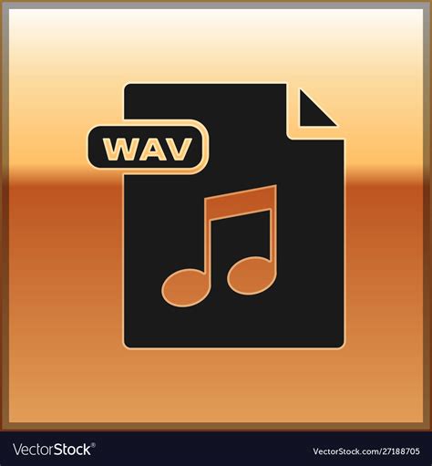 Black Wav File Document Download Wav Button Icon Vector Image