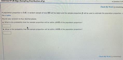 solved exercise 07 28 algo sampling distribution of p