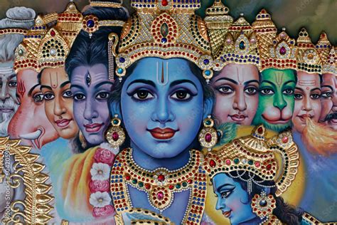 Sri Krishnan Hindu Temple Blue Skinned Krishna The Hindu Deity Of