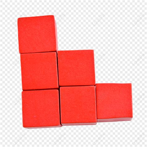 Red Cube Wooden Blockwooden Blocksrectanglesymmetry Png Hd