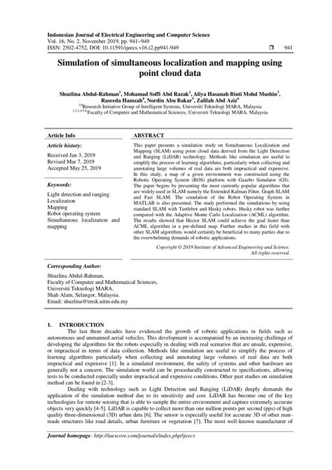 Pdf Simulation Of Simultaneous Localization And Mapping Using 3d