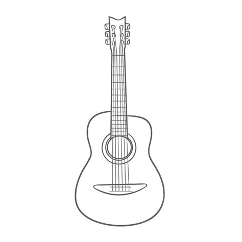 Vector Coloring Page For Guitar Outline Sketch Drawing Guitar Drawing