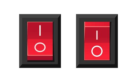 ligar e desligar o botão de alternância vermelho 3d ilustração em vetor