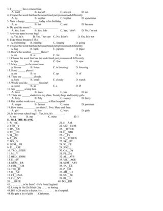 20 đề thi học sinh giỏi tiếng anh lớp 5 DOC