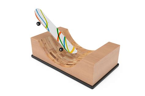 나무 하프 램프와 현대 스케이트 보드입니다 3 차원 렌더링 거리에 대한 스톡 사진 및 기타 이미지 거리 건설 프레임 건축물 Istock