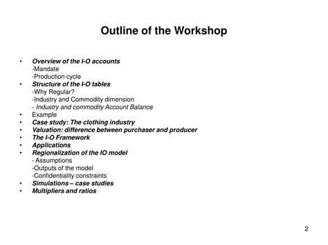 Ppt Input Output Framework Workshop Industry Accounts Division