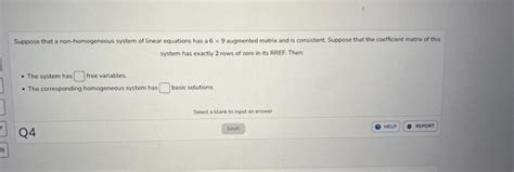 Solved Suppose That A Non Homogeneous System Of Tinear