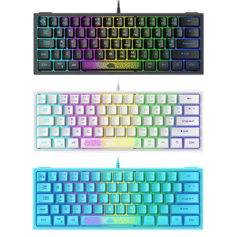 K61 Rgb Wired Keyboard 60 Percent 62 Keys Ergonomic Gaming Laptop Keyboard For Laptop Desktop