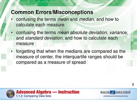 Introduction To Compare Data Sets Use The Same Types Of Statistics