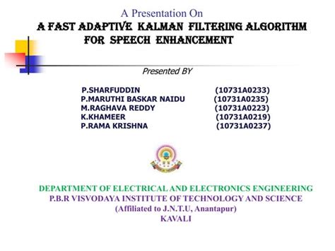 Kalman Filter Ppt