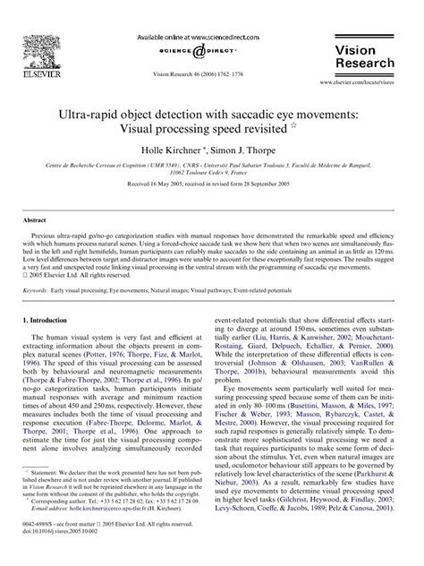pdf ultra rapid object detection with saccadic eye movements visual