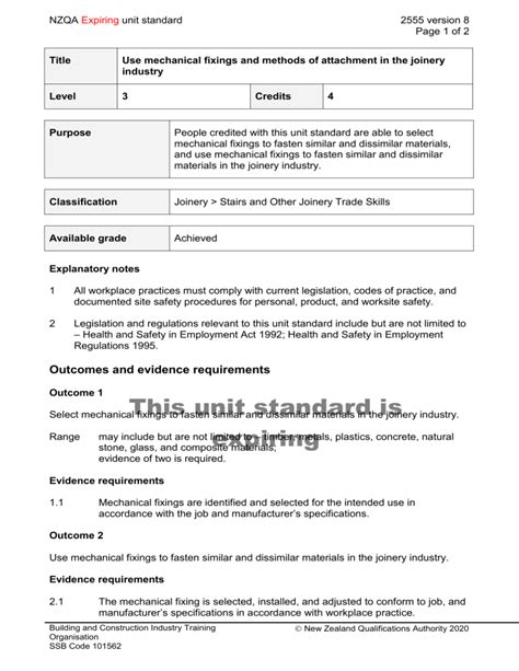 Nzqa Unit Standard 2555 Version 8