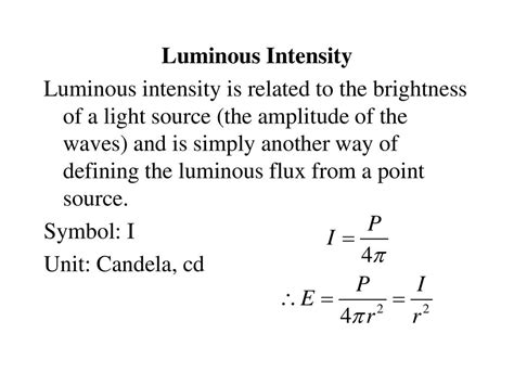 Luminous Intensity Per Unit Area At George Buttenshaw Blog