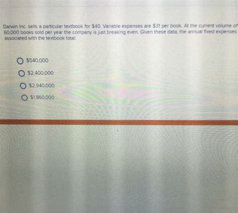 Solved Darwin Inc Sells A Particular Textbook For 40