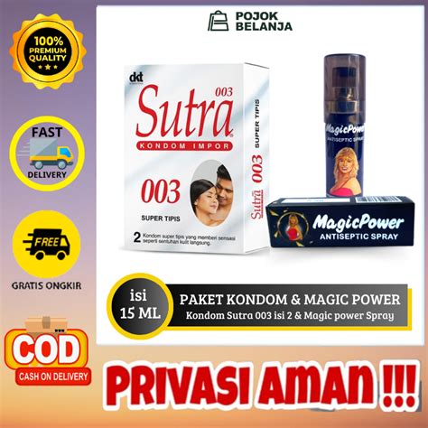 Jual Kondom Sutra 003 Super Tipis Isi 2 Pcs And Magic Power Spray 15 Ml