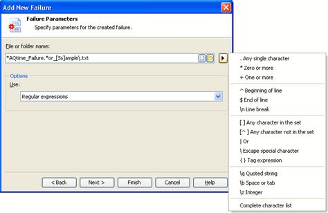 Regular Expressions Syntax Aqtime Documentation
