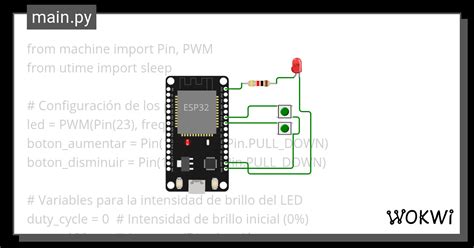 Intensidad Led Con 2 Botones Y Pwm En Esp32 Wokwi Esp32 Stm32
