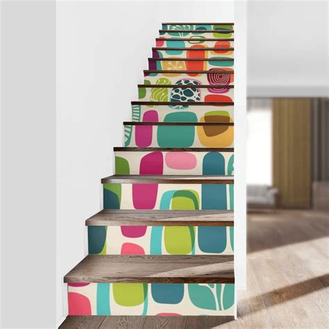 Modern Stairs 13 Mid Century Modern Stair Riser Decals Ideas To Save Today Stair Decor Stair