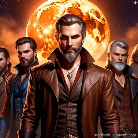 Middle Age Vampire Wearing Brown Leather Jackets Stable Diffusion Online