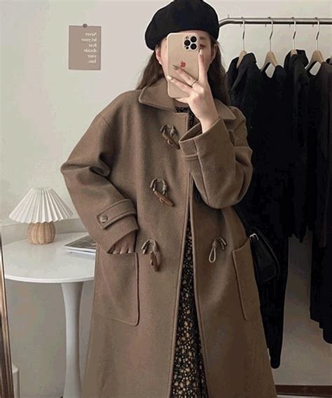 메이리앤 여성 떡복이 롱 포켓 카라넥 가을 겨울 모직 자켓 롱코트 Js0254 위시버킷