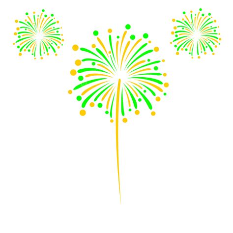 Yellow And Green Firework Vector Firework Party Celebrate Png And