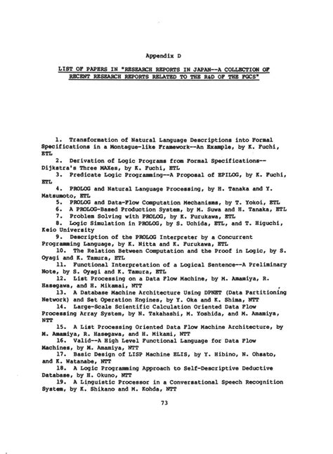 Appendices In Report