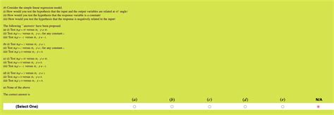 Solved 9 Consider The Simple Linear Regression Model I
