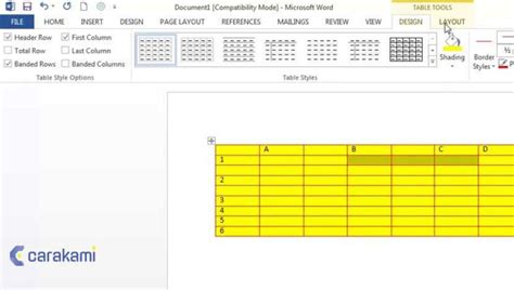2 Cara Memformat Tabel Microsoft Word Dengan Table Styles Terbaru