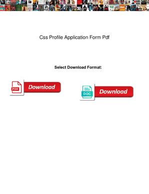 Fillable Online Css Profile Application Form Pdf Css Profile Application Form Pdf Gift Fax