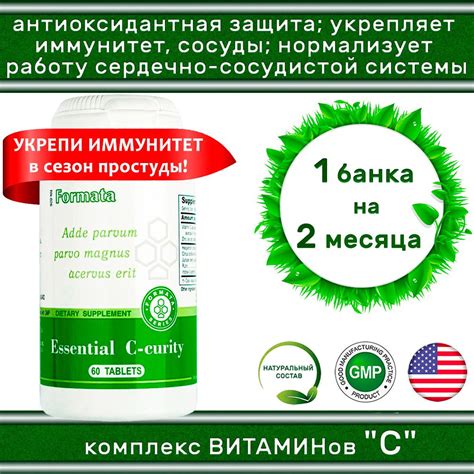 Essential C-curity, Santegra / Витамин C и антиоксиданты, 300 мг, 60 ...