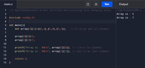 c multidimensional arrays c program solution