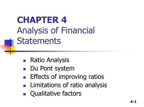 Ppt Chapter 4 Analysis Of Financial Statements Powerpoint Presentation Id 491476