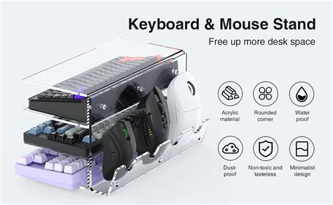 Thickened Acrylic Keyboard Stand 3 Layer Keyboard Shelf Gaming Keyboard Mouse Handle