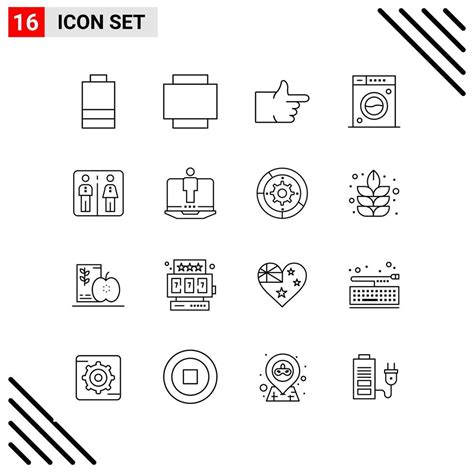 Pixle Perfect Set Of 16 Line Icons Outline Icon Set For Webite Designing And Mobile Applications