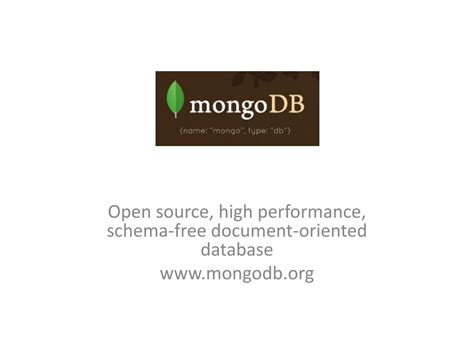 Ppt Open Source High Performance Schema Free Document Oriented