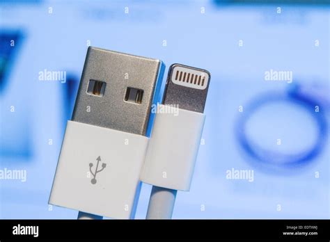 The Lightning To Usb A Adapter Used On The Latest Apple Products Stock Photo Alamy