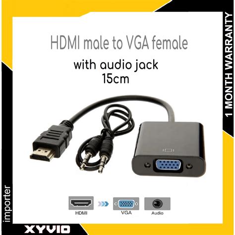 Hdmi To Vga Converter P Hd With Audio Jack Video Adapter Hdmi Male To Vga Female