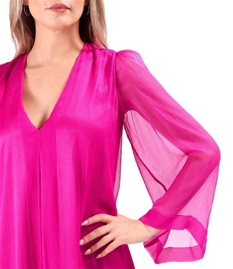Rochie De Seara Din Voal De Matase Naturala Roz Fuchsia Yokko