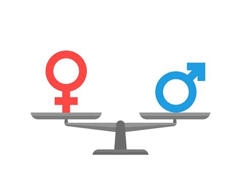 Premium Vector Equality Of Sex On Weight Scale Comparison Man And Woman In Equal Relation