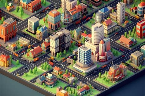 Premium Photo Isometric Map Of A City With Many Blocks