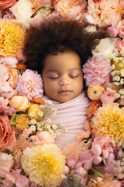 Naked Newborn Baby In Grey Hat Premium AI Generated Image