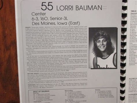1983 84 Drake Womens Basketball Media Guide W Carole Baumgarten Lorri