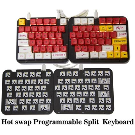 Split Keyboard Macro Pad Programmable Gamer 78key Led Hot Swap Keypad Without Keycap Programming