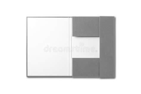 Blank Grey Empty Open Folder Mockup Isolated On White Background With