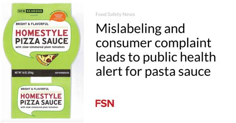 Mislabeling And Consumer Complaint Leads To Public Health Alert For