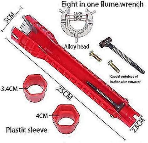 8 In 1 Faucet Sink Installer Multi Purpose Wrench Plumbing Tool Water