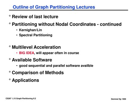 Ppt Graph Partitioning Ii Kernighanlin Spectral Partitioning And Applications Powerpoint