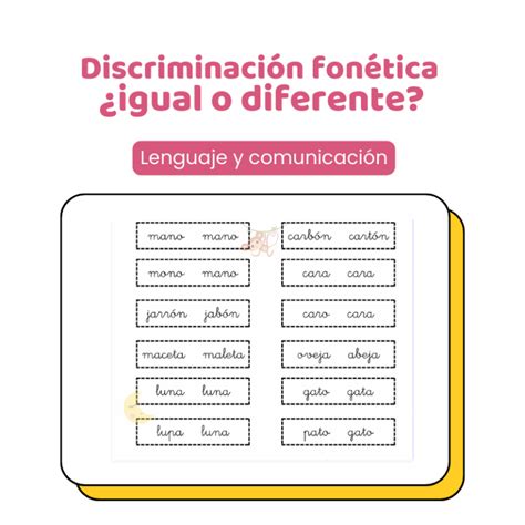 Ddiscriminación Fonética ¿igual O Diferente Centro Taby