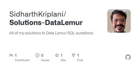 GitHub SidharthKriplani Solutions DataLemur All Of My Solutions To Data Lemur SQL Questions