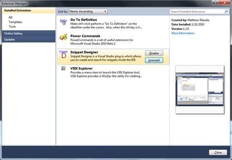 Snippet Designer 1 2 Beta Release With Visual Studio 2010 Support Matthew Manela